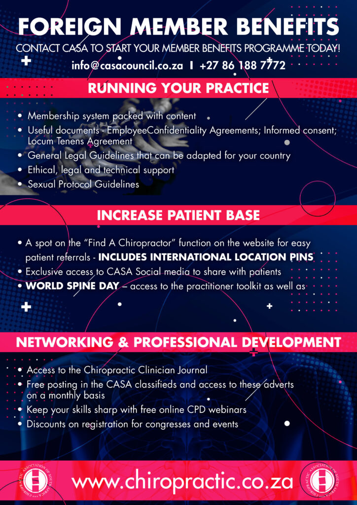 Member Benefits – Chiropractic Association of South Africa (CASA)