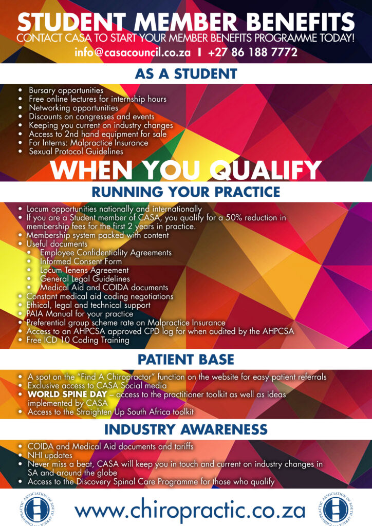 Member Benefits – Chiropractic Association of South Africa (CASA)